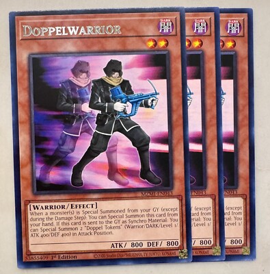 Yugioh! 3x Doppelwarrior MZMI-EN043 Rare 1st Ed NM | eBay