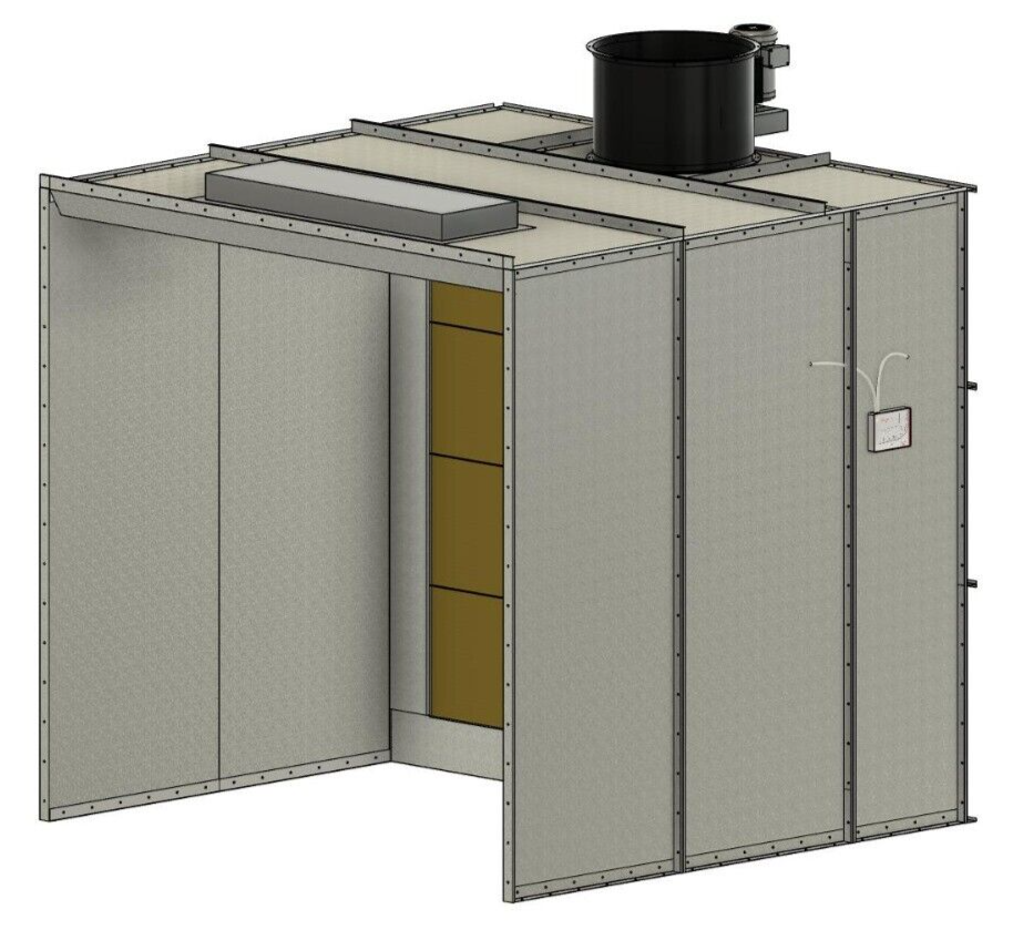 Paasche 8'W x 8'H Walk-In Paint Booth (1 or 3 Phase Motor) -Made in USA ...