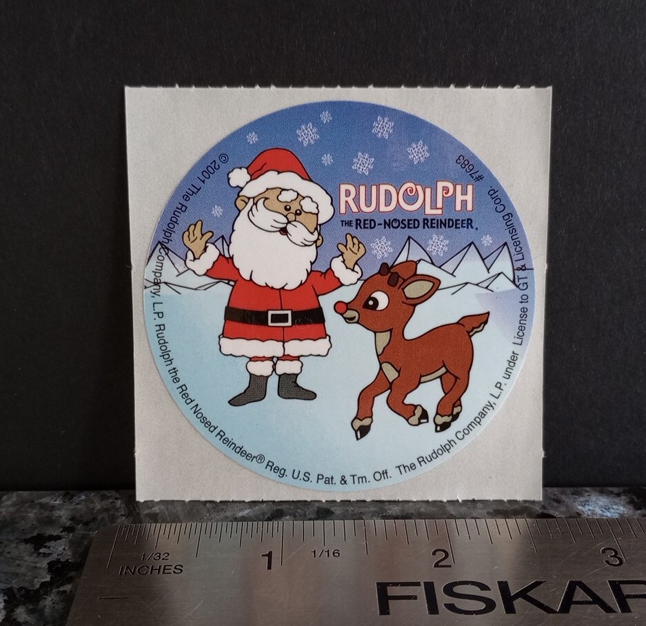 Vintage Stickers Rudolph The Red Nosed Reindeer Sticker Mod VTG VERY ...