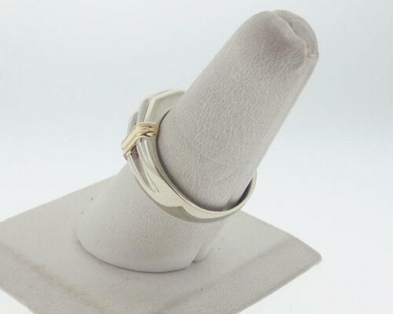 2Ct Round Lab Created Diamond Men's Wedding Band Ring 14K Two Tone Gold ...