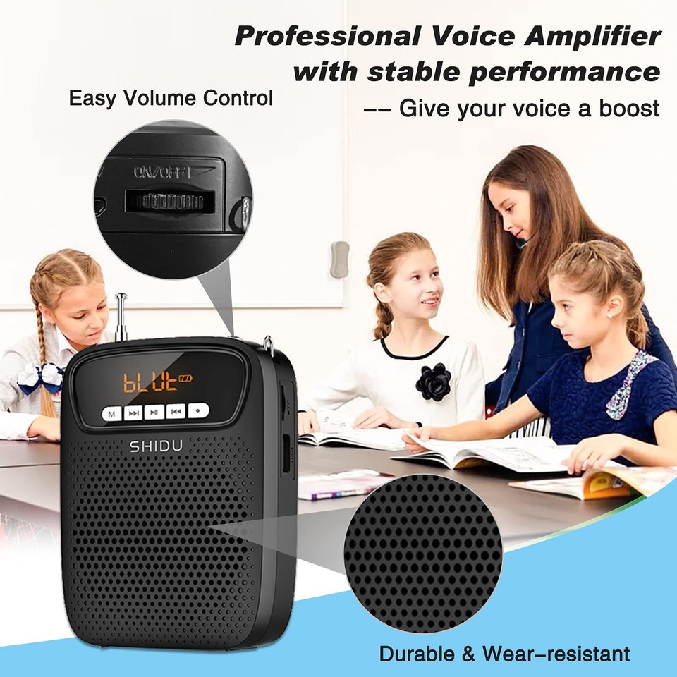 Portable Mini Voice Amplifier Wired Headset Microphone Speaker Set for ...