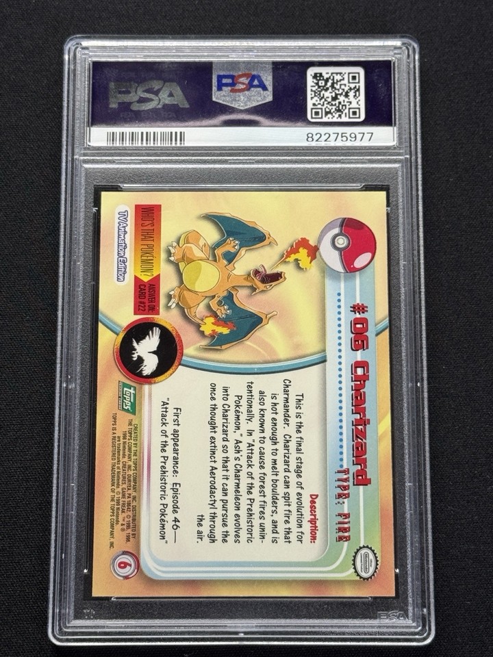 Charizard #6 PSA 10 GEM MINT 1999 Topps Pokemon TV Animation LOW POP | eBay