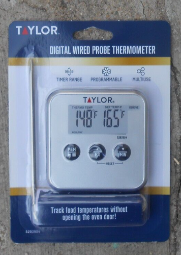 Taylor Digital Wired Probe Programmable Thermometer with Timer ~ Free ...