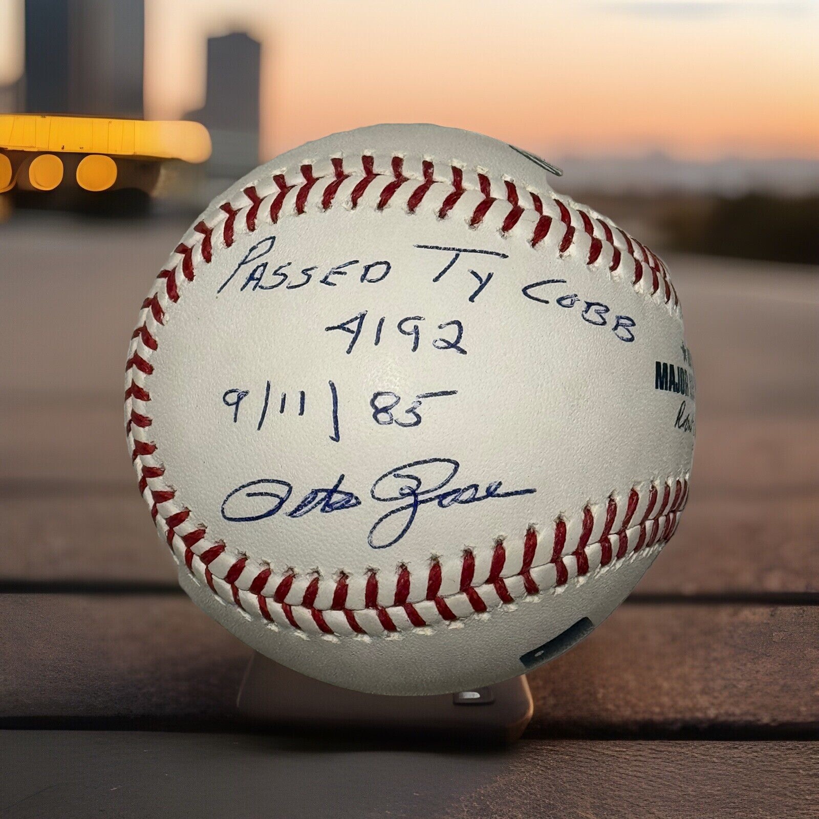 RARE PETE ROSE Reds AUTOGRAPH BASEBALL SIGNED Auto PASSED TY COBB 4192 ...
