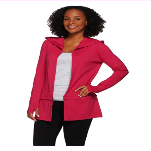 Cee Bee Cheryl Burke Open Front, French Terry Jacket w/Hood, Fuchsia ...