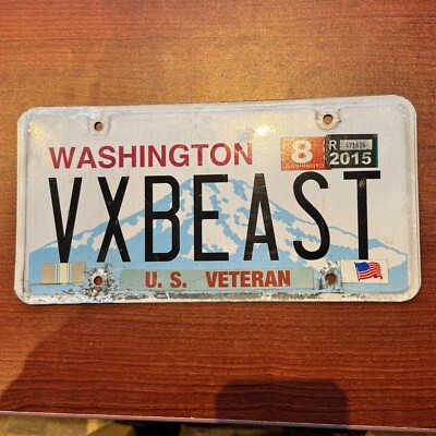2015 Washington License Plate # VX BEAST US Veteran | eBay