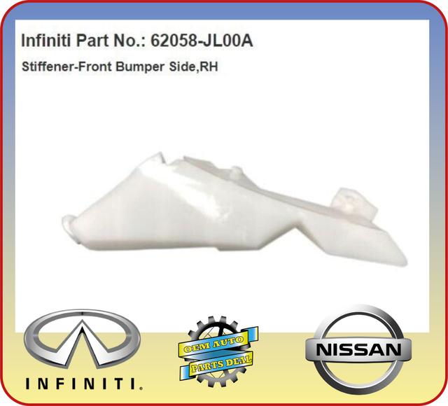 Infiniti Nissan OEM 08-13 G37 Front Bumper-stiffener Right 62058JL00A ...