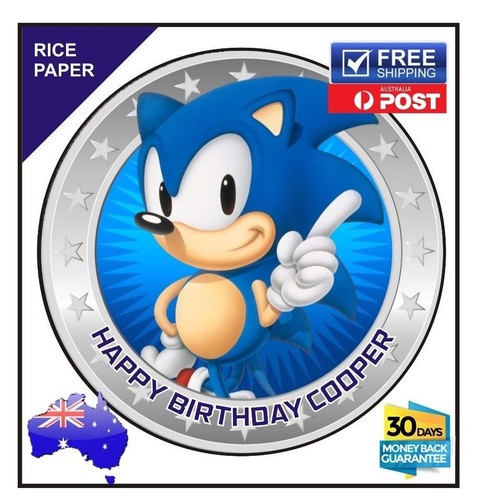 Sonic The Hedgehog Edible Rice Paper Image Cake Birthday Party Topper ...