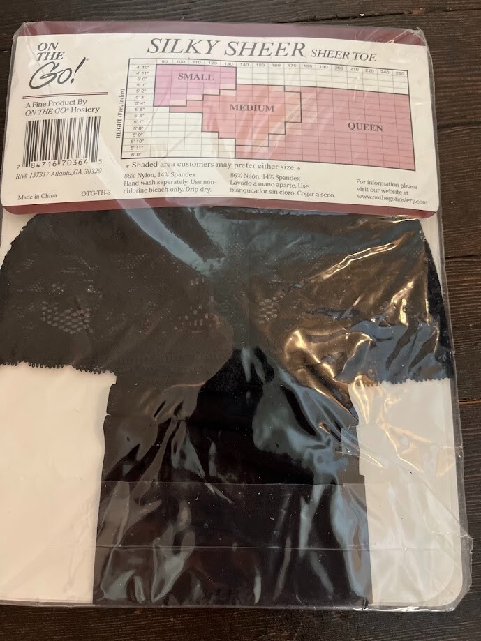 On The Go! Thigh High Lace Top Medium Silky Sheer Leg Sheer Toe ...