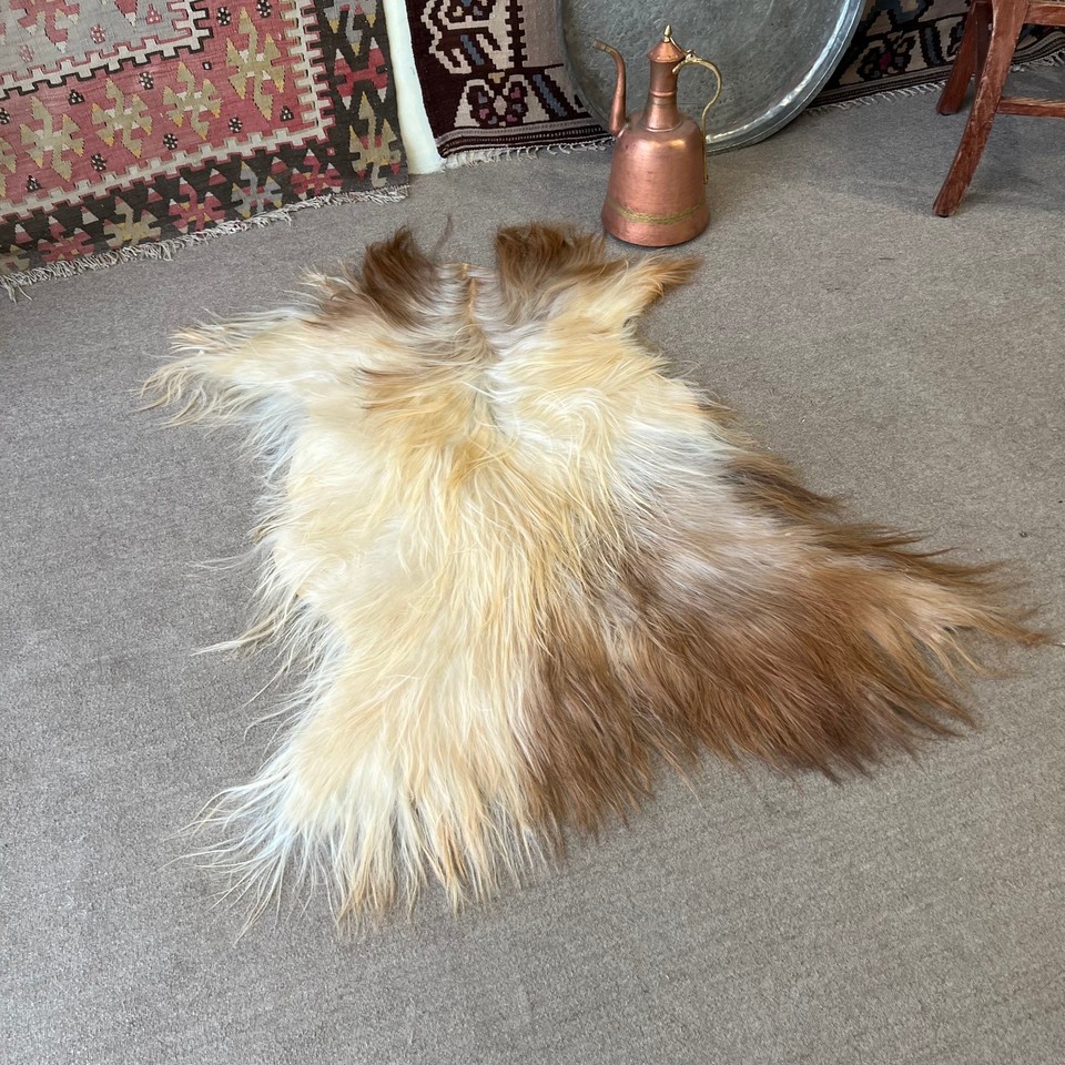 Natural Angora Goat Skin Rug Goat Hide Long Hair Goatskin Pelt Goat ...