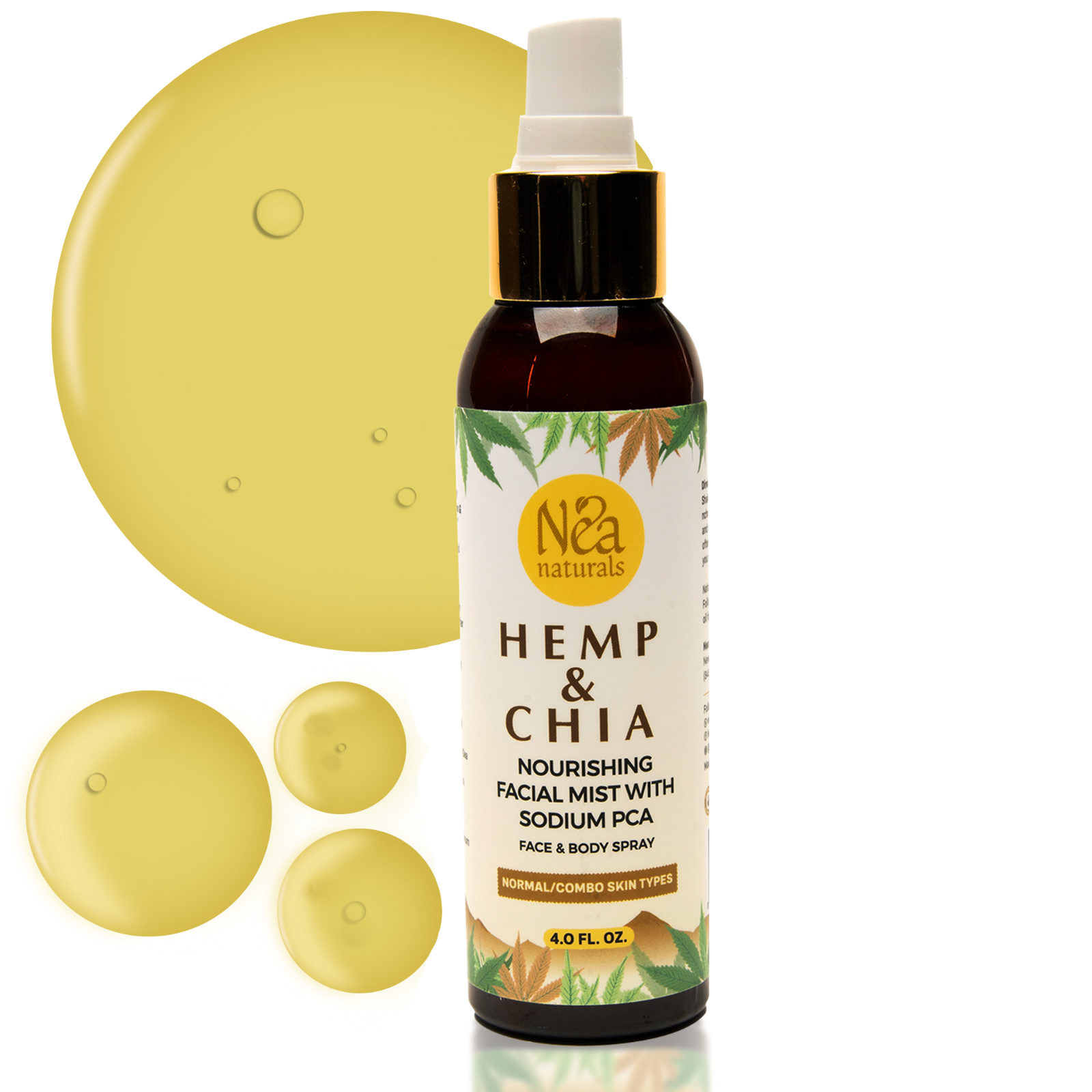 Nea Naturals Hemp & Chia Facial Mist - Face Moisturizing Mist Spray 4.0 ...