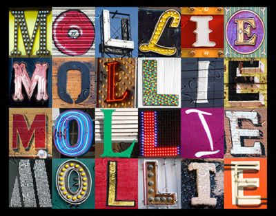 MOLLIE Name Poster featuring photos of actual sign letters | eBay