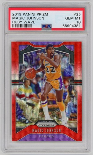 2019-20 Panini Prizm - Magic Johnson #25 Ruby Wave Prizm for sale ...