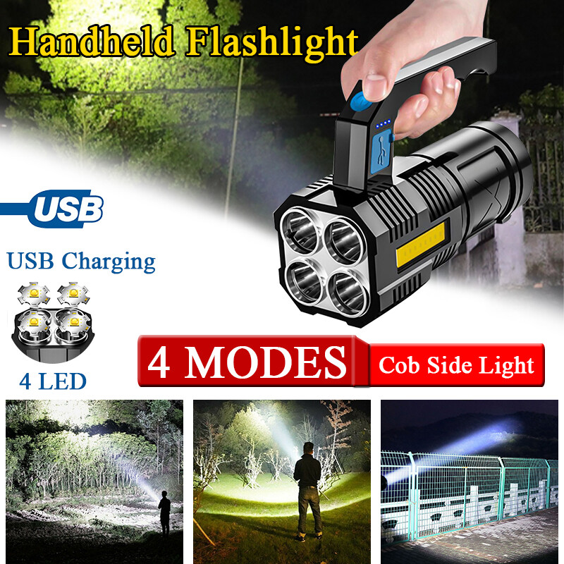 1200000LM LED Flashlight Rechargeable Tactical Searchlight Ultra Strong ...