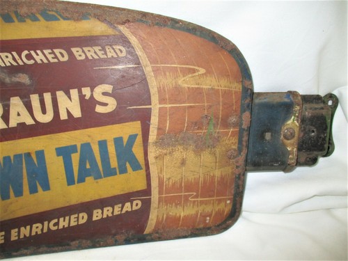 ANTIQUE BRAUN'S TOWN TALK BREAD COUNTRY BAKERY KITCHEN STORE DOOR PUSH ...