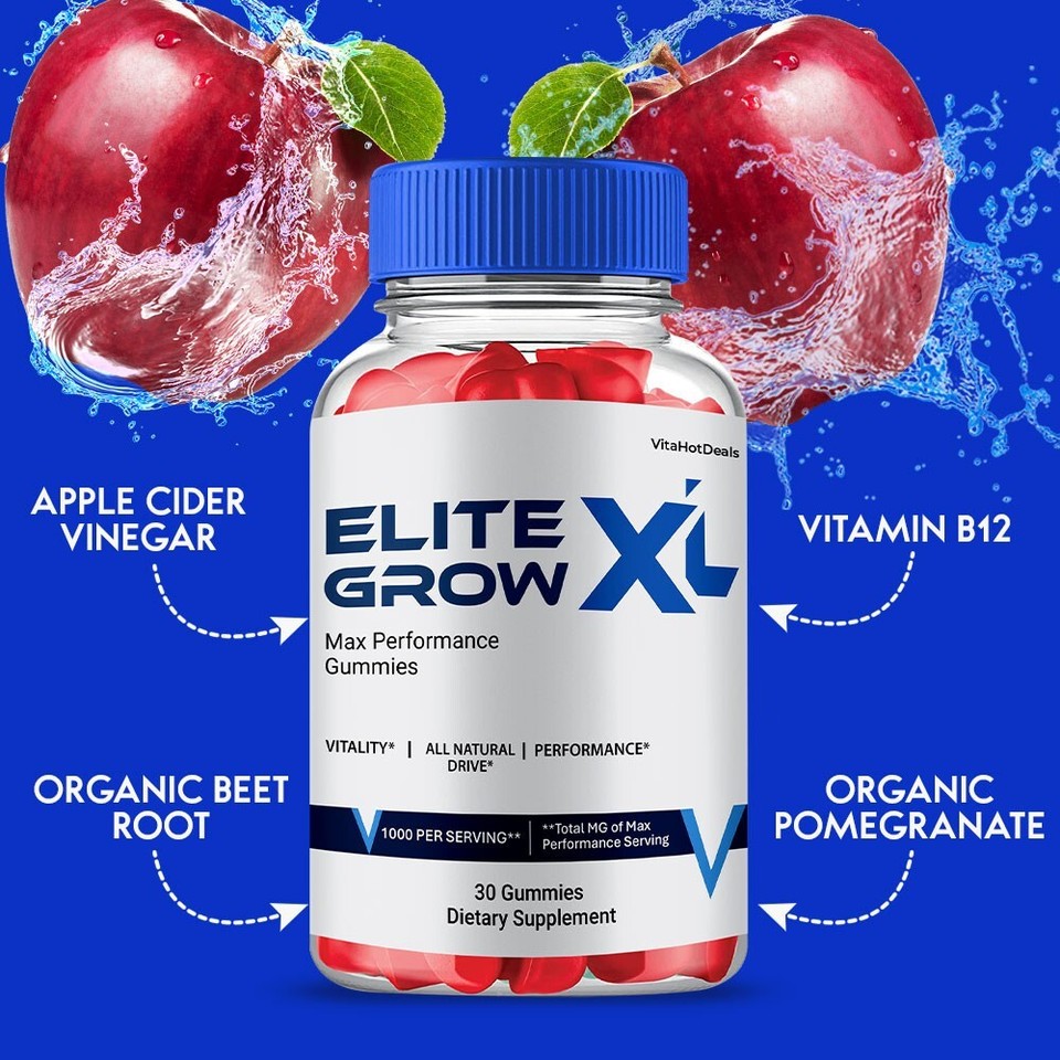 Elite Grow XL Gummies for Men, Max Strength, EliteGrow XL Supplement (1 ...