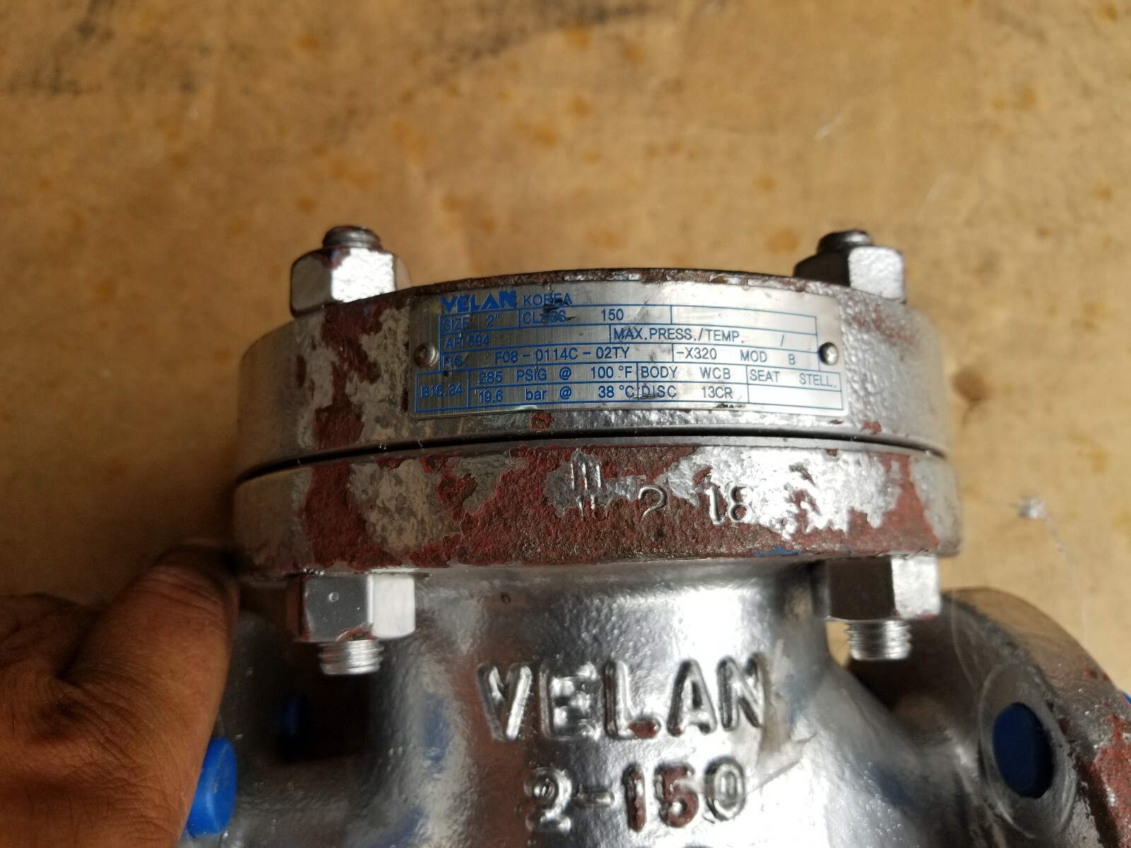 Velan 2" 150 Steel Swing Check Valve 285psi @ 100 deg F 7520-003 | eBay