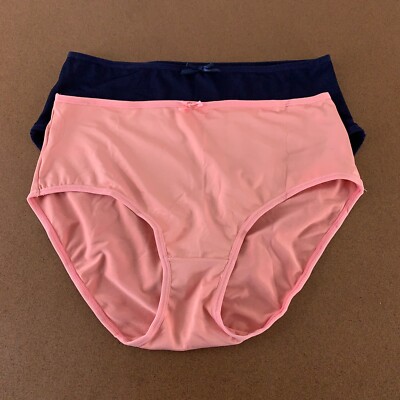 Laura Ashley Womens Size Large Pink Navy Classic Brief Panty 2 pack New ...