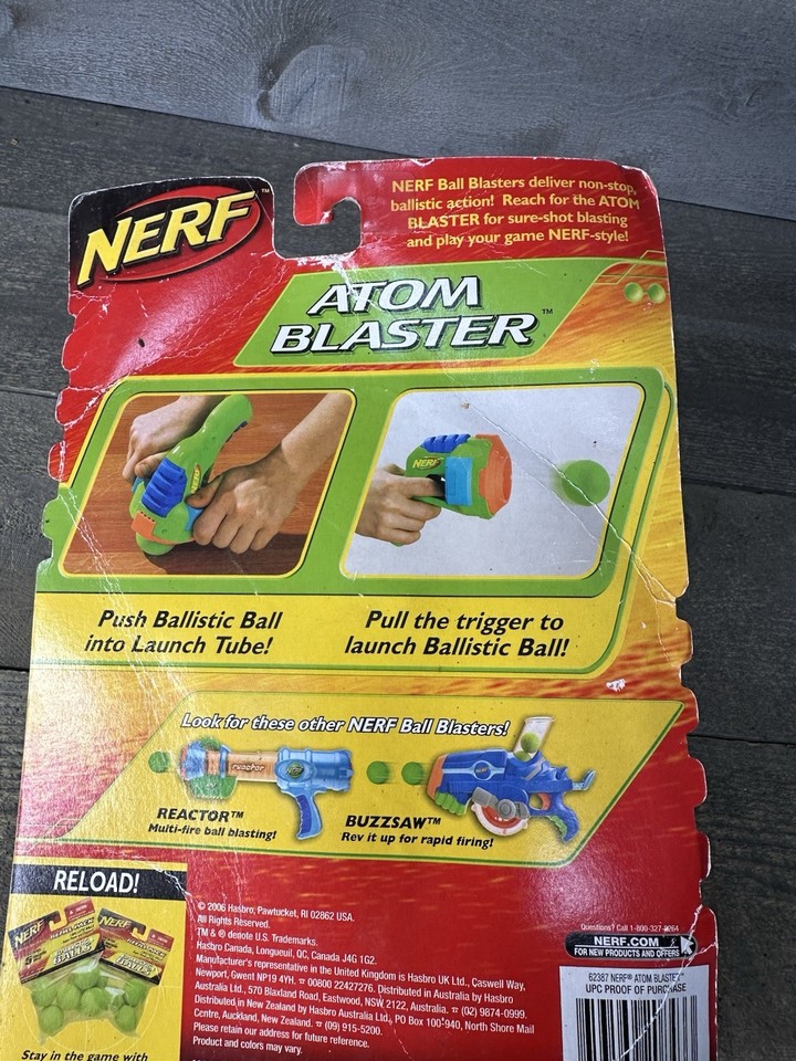 Nerf Atom Blaster Hand Popper Pistol 2006 W/ 1 Foam ball New Old Stock ...
