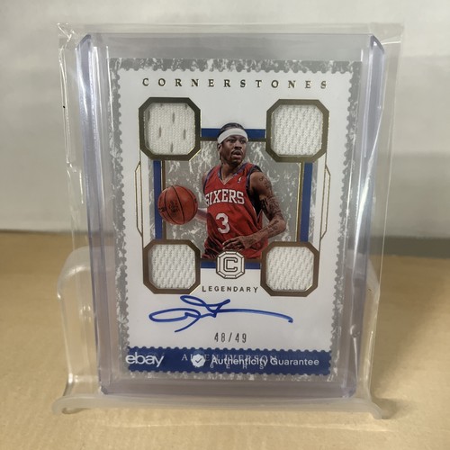 2017-18 Panini Cornerstones Allen Iverson Quad Patch Auto 48/49 ...