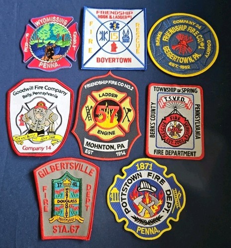 Mix Lot of 8 PA Fire Dept & Rescue Patches Collectable Historical Set ...