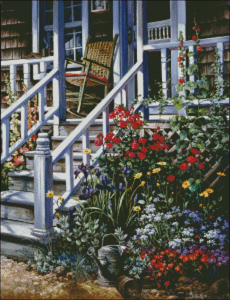 Grandpa’s Rocking Chair- Needlework Crafts DIY-Counted Cross Stitch ...