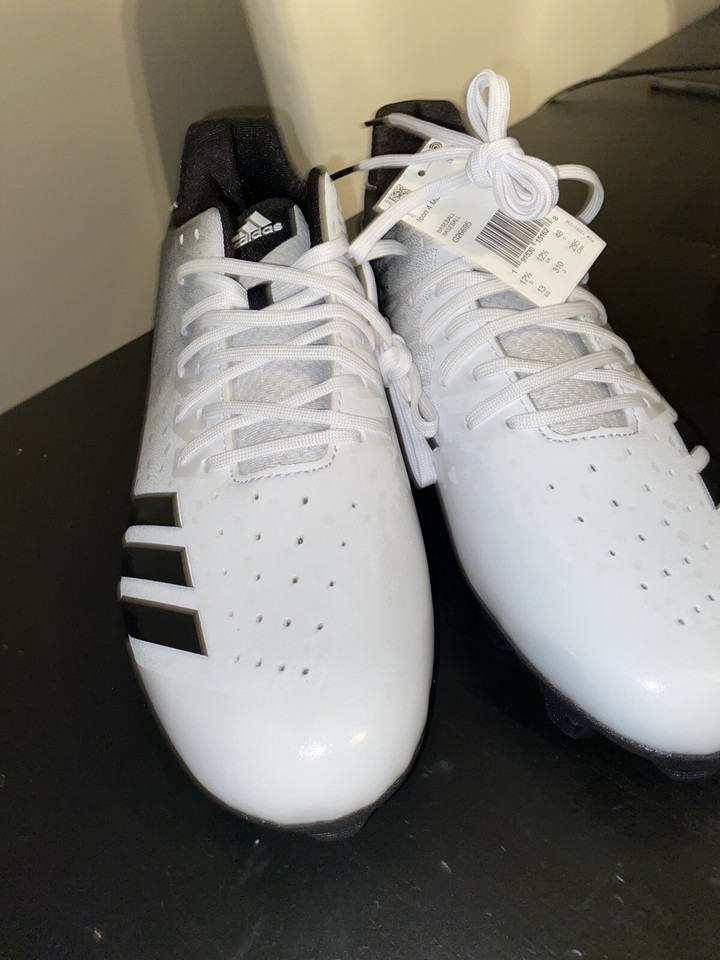 ADIDAS ICON 4 MD MENS BASEBALL CLEATS SHOES WHITE BLACK G26695 NEW SIZE ...