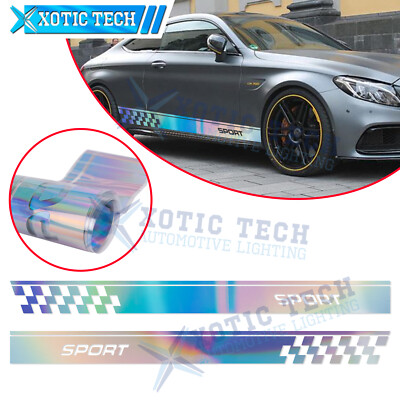For Mercedes Benz NEO Racing Reflective Body Side Skirt Stripe Sticker ...