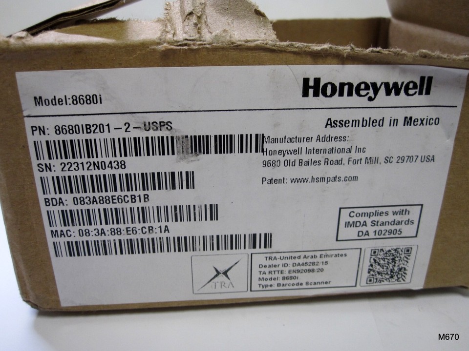 Honeywell 8680IB201-2-USPS Wireless Wearable Remote Barcode Scanner | eBay