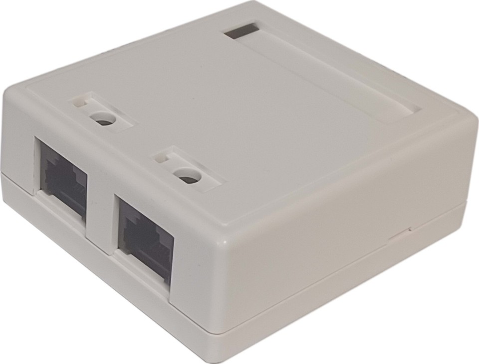 Network Wiring Surface Mount Box Biscuit Jack RJ45 8P8C 8 Pin C5e 2 ...