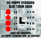 24 Poppy Stickers Remembrance for Window Car Craft Art Lest We Forget ...