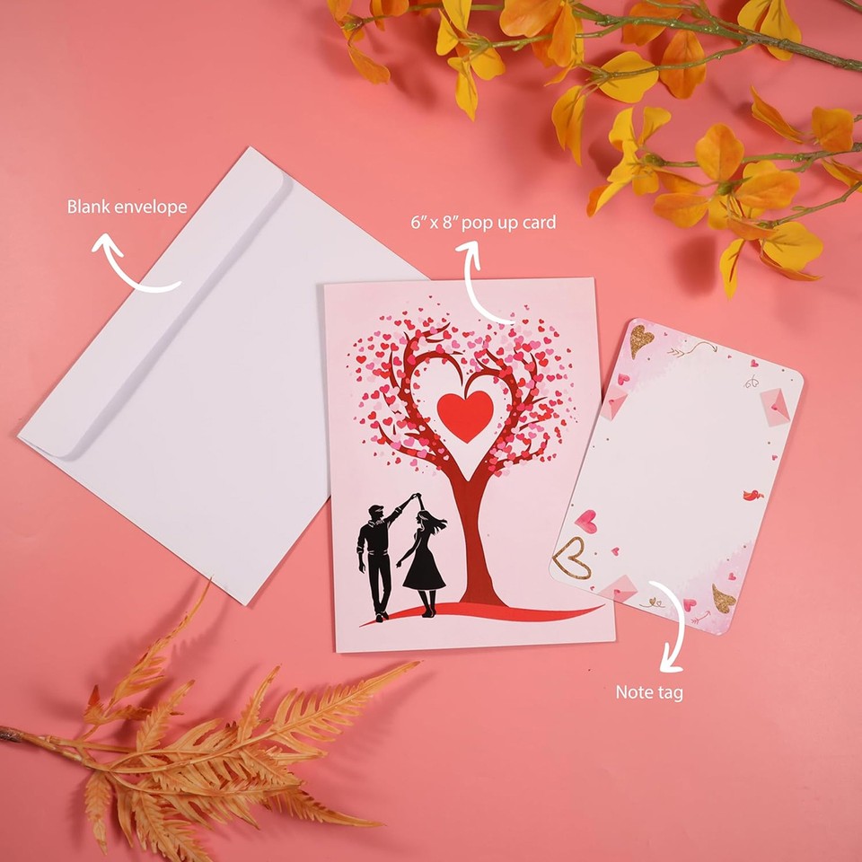 Charming Heart Design Card Heart-shaped Tree Pop-up Romantic 3d Love ...