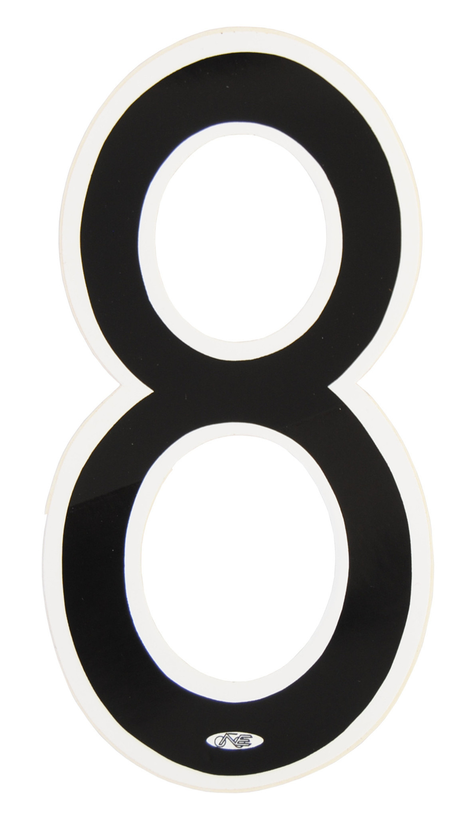 Neal Enterprises PROLINE 6" Number Plate Number #8 BLACK with WHITE ...