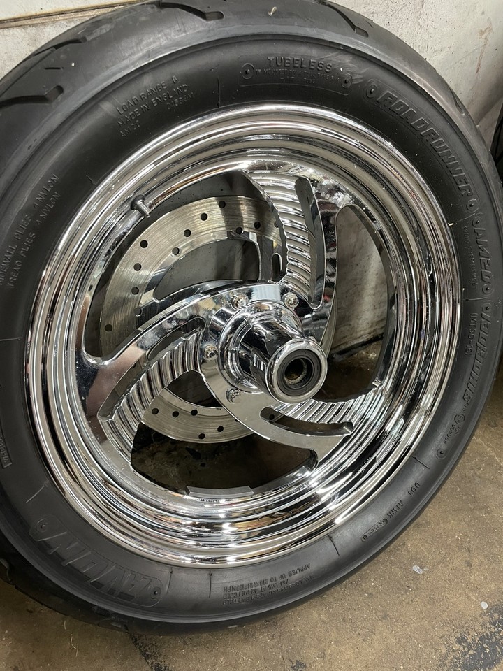 HARLEY CUSTOM WHEELS 16" PULLEY & BRAKE ROTORS softail Fatboy Pro ...