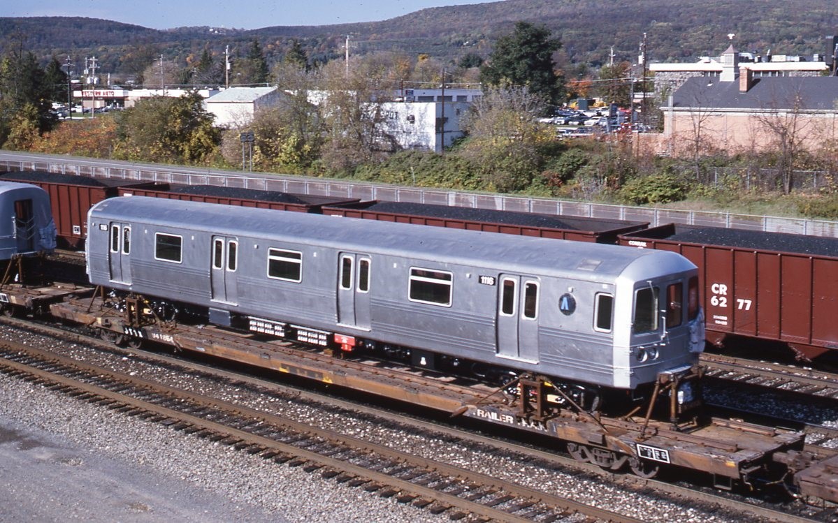 TTX Flat Car with new NYC Subway car Orig Kodachrome Slide | eBay