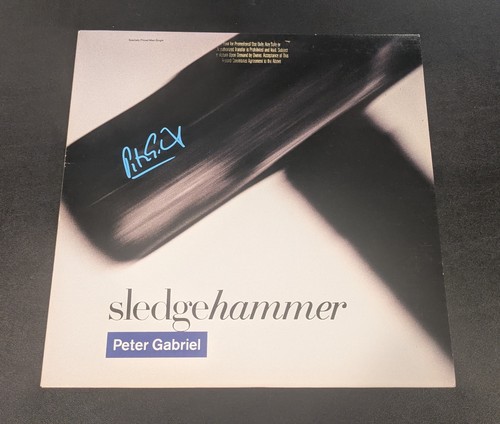GENESIS PETER GABRIEL signed autographed "SLEDGEHAMMER" LP RECORD ...