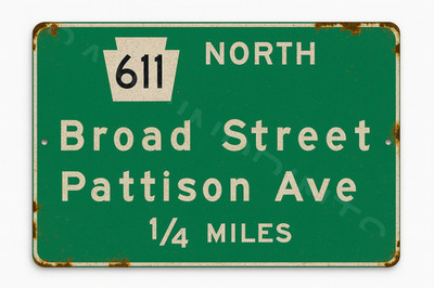 Aluminum Highway Sign Philadelphia Broad Street Metal Outdoor 12x18 | eBay