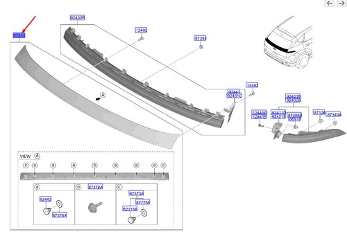 Hyundai Kona SX2 Tailgate Garnish 87310BE000 Nouveau authentique ...