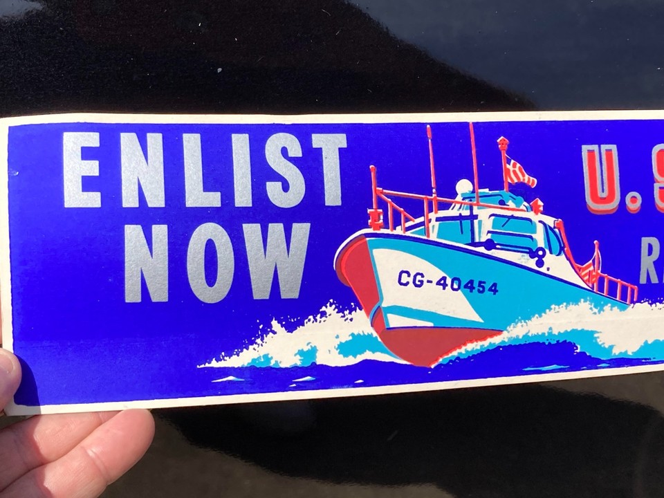 Rare N.O.S. Vintage 16" U.S. Coast Guard Rescue Boat Bumper Sticker ...