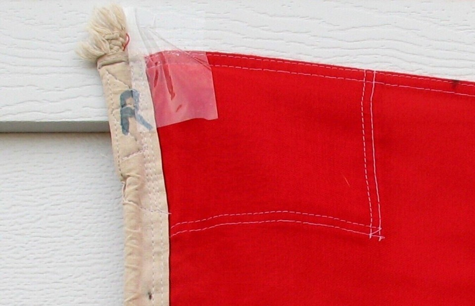 Large Vintage Cotton Nautical Signal Flag Maritime R Romeo Naval Ship ...