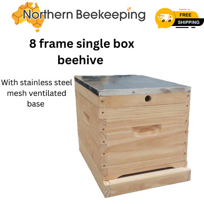 8 FRAME FLAT PACK BEEHIVE BOX WITH MESH BASE BEE HIVE BOTTOM BOARD ...