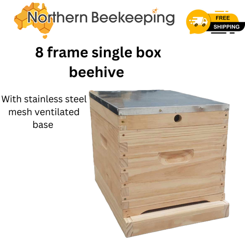 8 FRAME FLAT PACK BEEHIVE BOX WITH MESH BASE BEE HIVE BOTTOM BOARD ...