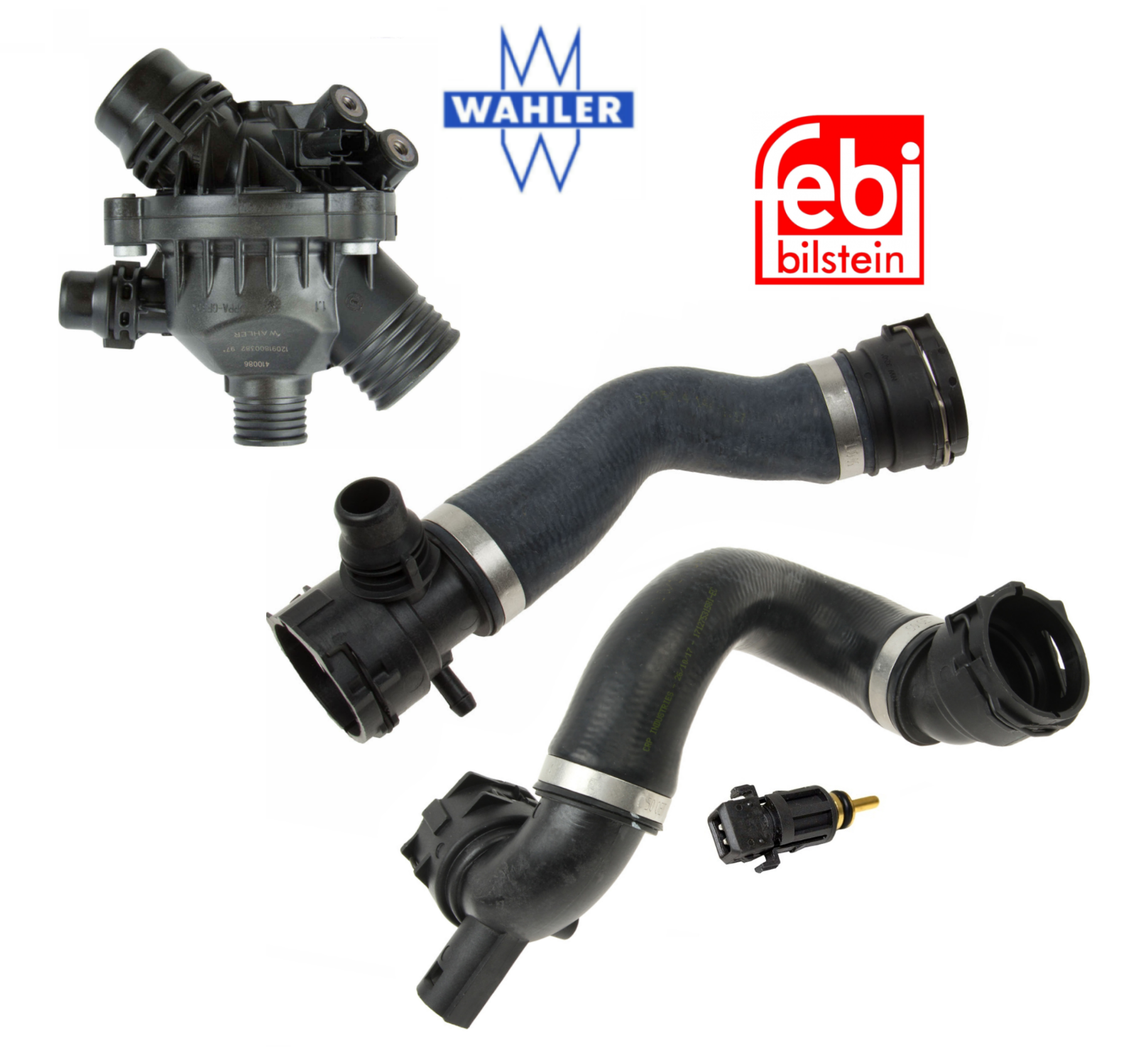 OEM Thermostat Upper Lower Radiator Hose Sensor 4pc for BMW N51 128i ...