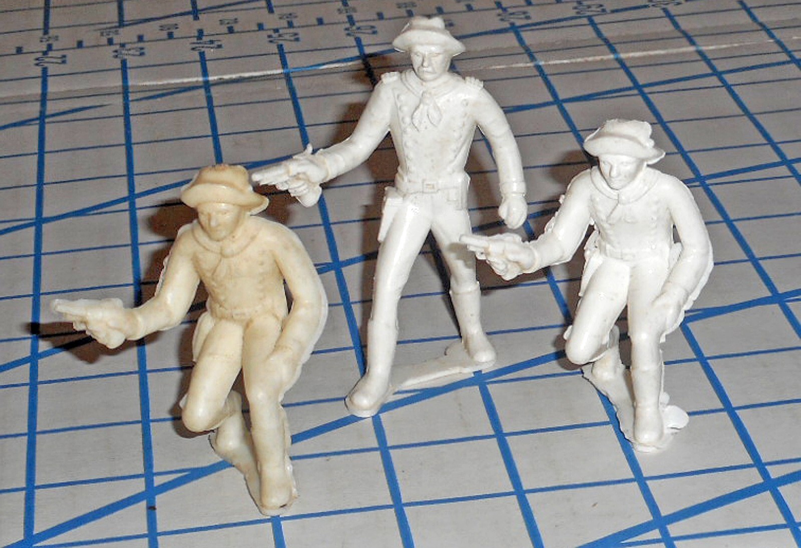 Lot 3 Renwal US Frontier Set Plastic US Cavalry 75-80mm Toy Soldier ...