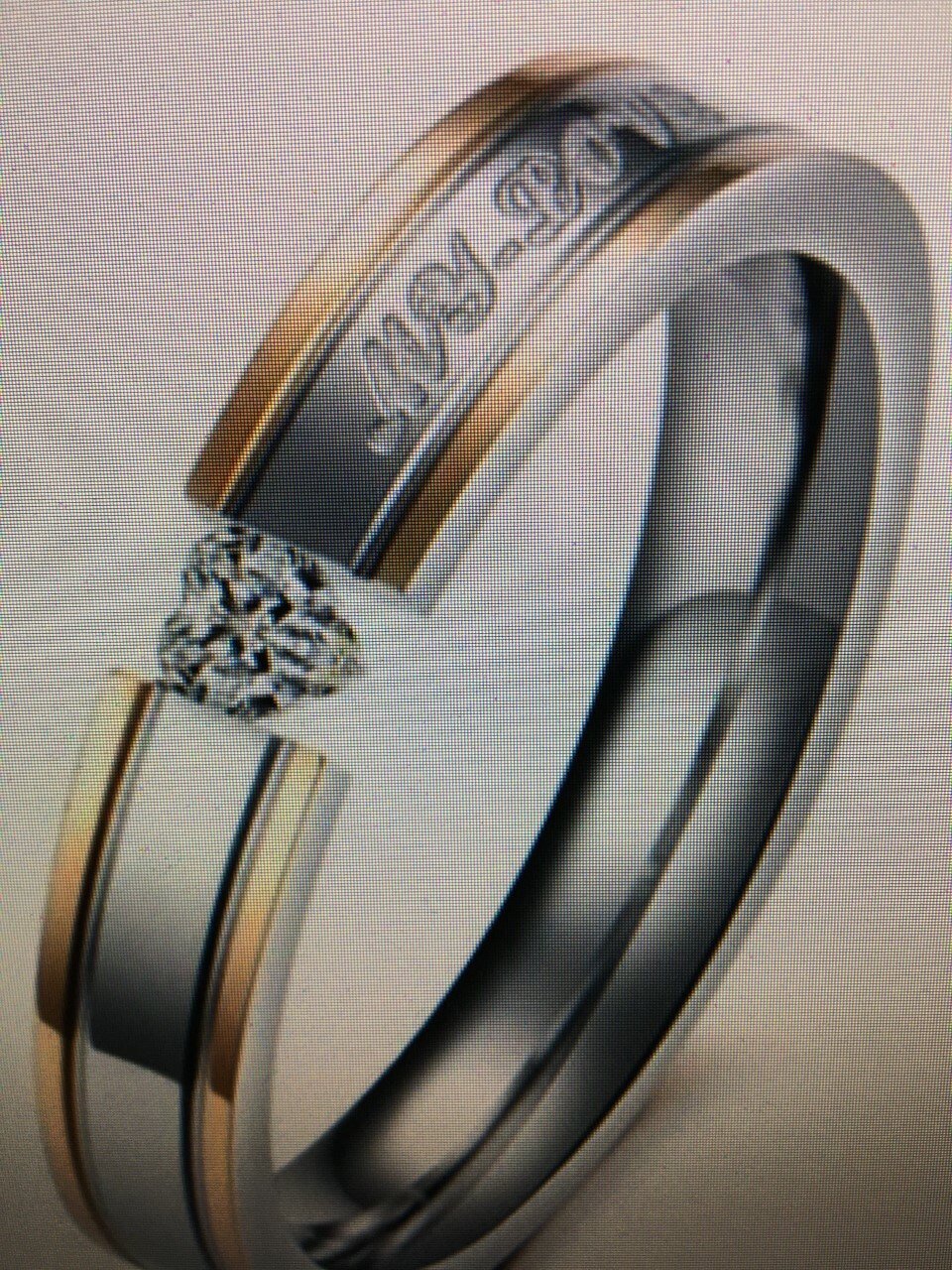 MY _ LOVE ~ S/STEEL ~ SIZE:8 ~ GOLD_RIM ~ RING -- (GREAT_CHRISTMAS_GIFT ...