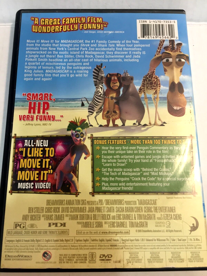 Madagascar DVD Widescreen Ships Free Same Day with Tracking | eBay