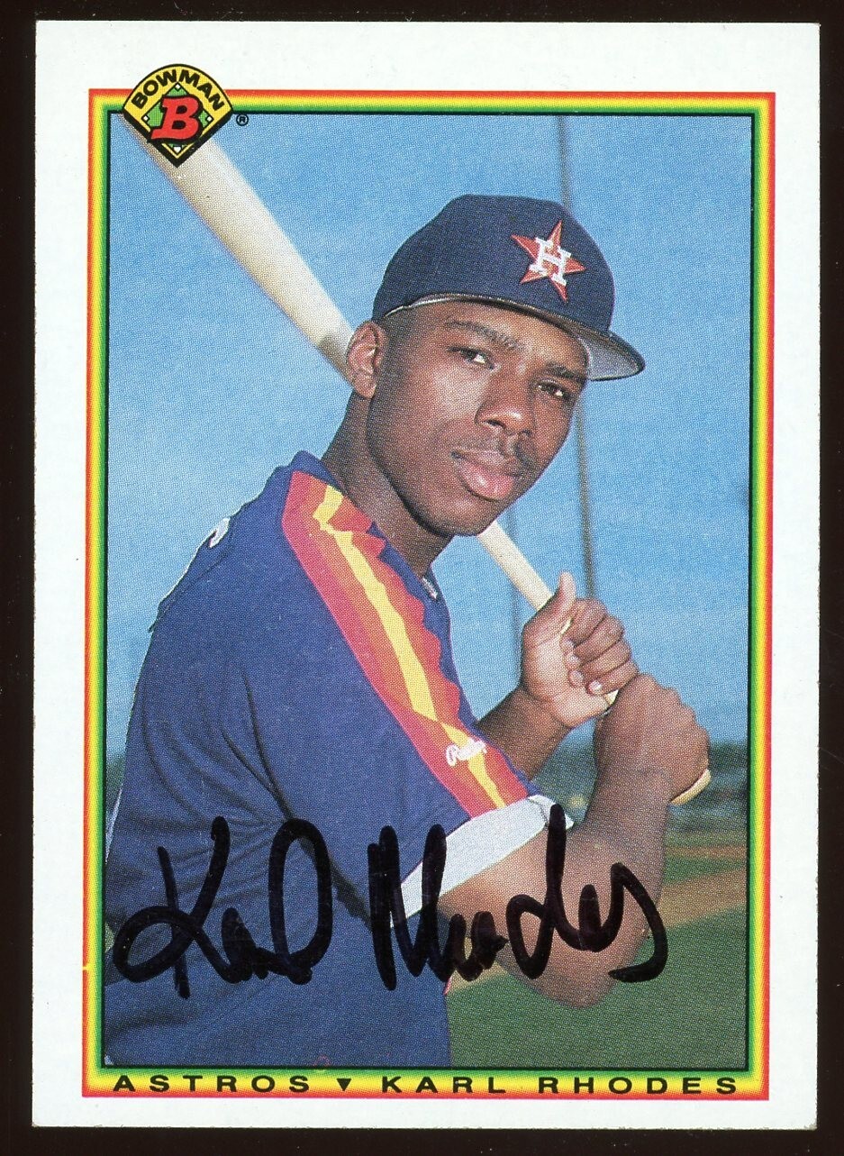 1990 Bowman KARL TUFFY RHODES Signed Card autograph AUTO ASTROS CUBS | eBay