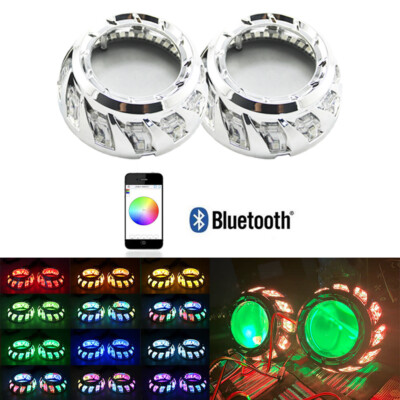 LED Angel Eyes RGB Revolving Turbine Shrouds Bluetooth Control ...