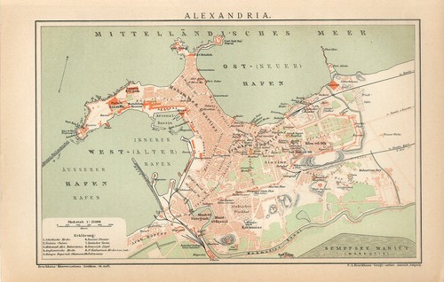 1898 EGYPT ALEXANDRIA CITY PLAN Antique Map dated | eBay