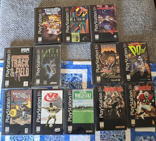 LOT 12 Long Box Playstation 1 PS1 PSX Doom Resident Evil Alien Twisted ...
